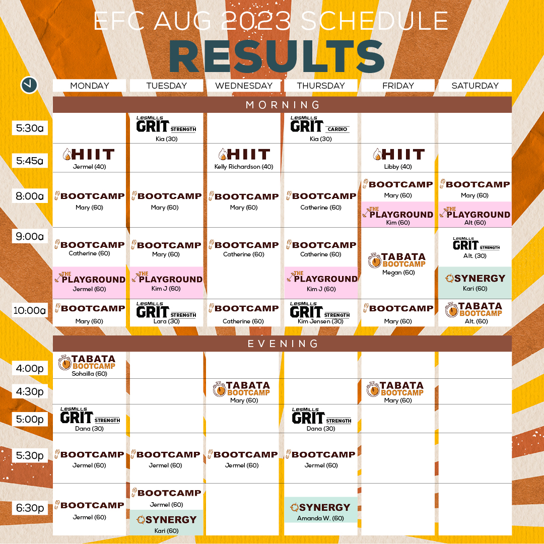 GroupEx Schedule | EFC GroupEX Schedule | Monthly GroupEx Schedule