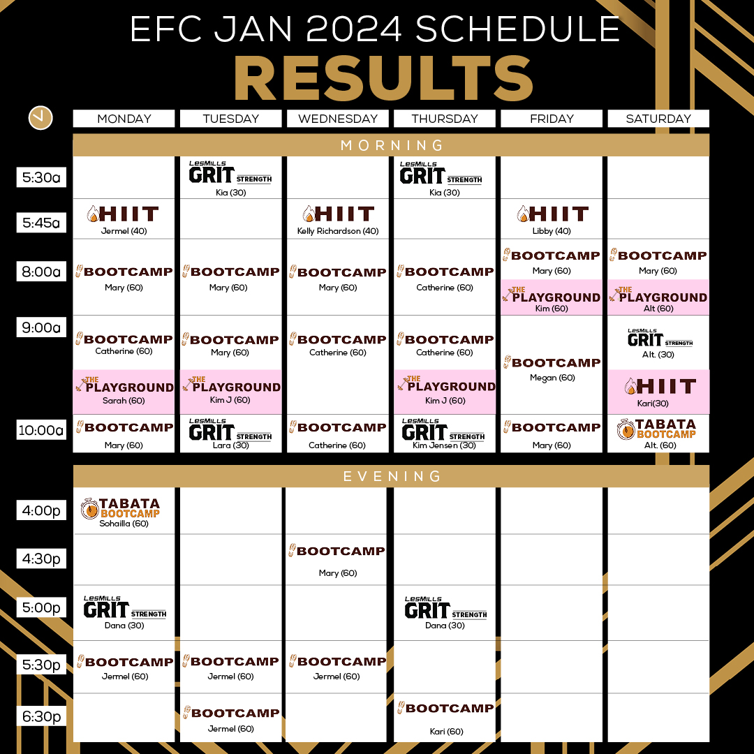 GroupEx Schedule | EFC GroupEX Schedule | Monthly GroupEx Schedule