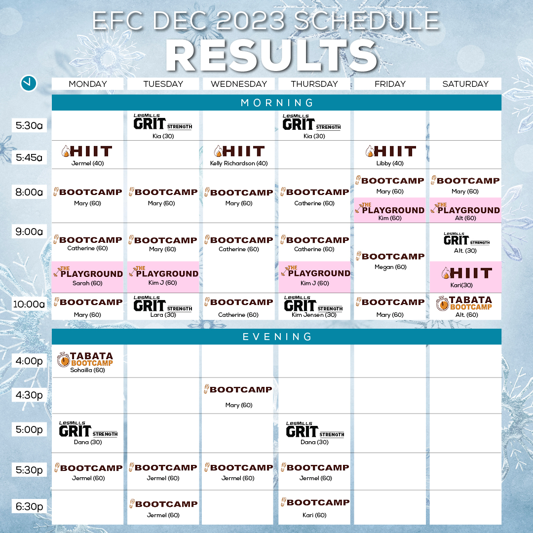 GroupEx Schedule | EFC GroupEX Schedule | Monthly GroupEx Schedule
